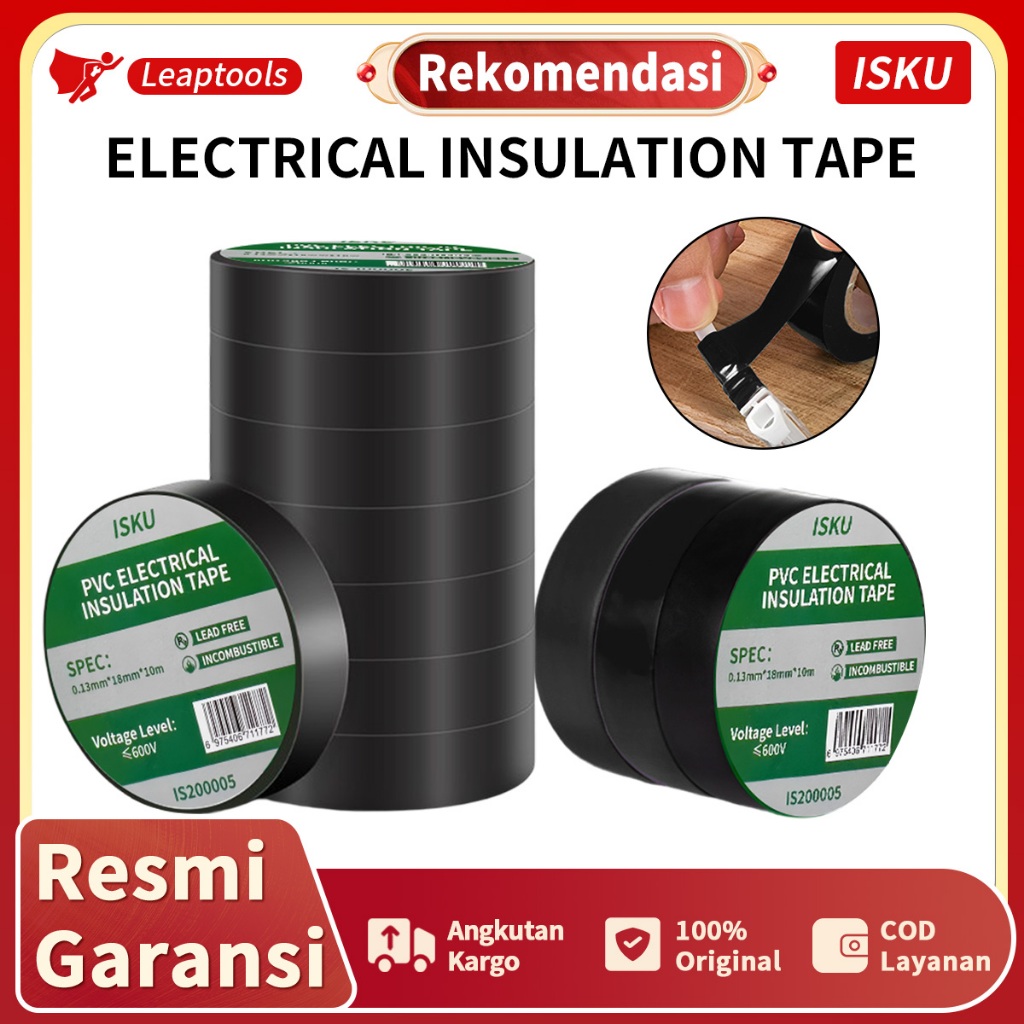 Jual Isku Electical Tape/Isolasi Listrik 0.13mm X 18mm X 10/20m Pvc ...
