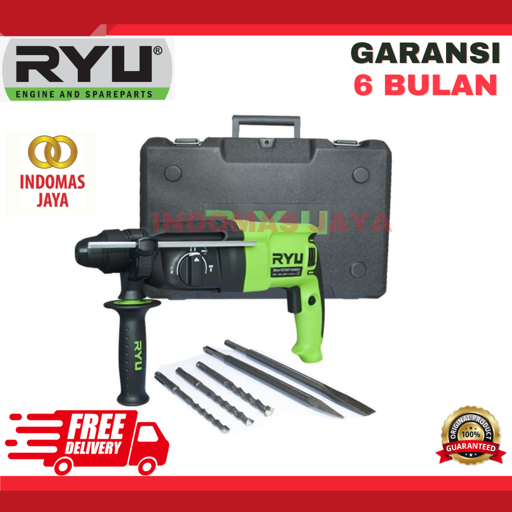 Jual MESIN BOR BETON BOBOK SDS PLUS RYU/ ROTARY HAMMER RYU RRH26 | Shopee Indonesia