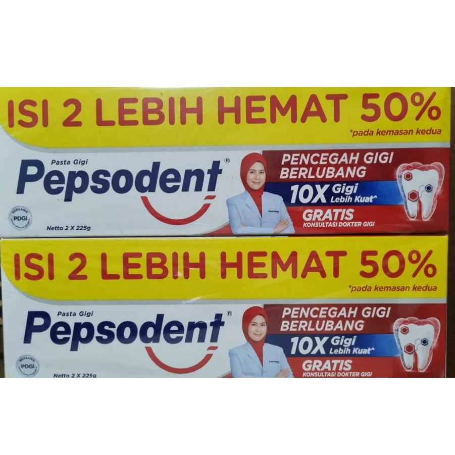 Jual Pepsodent 225 gr 1 pak isi 2 | Shopee Indonesia