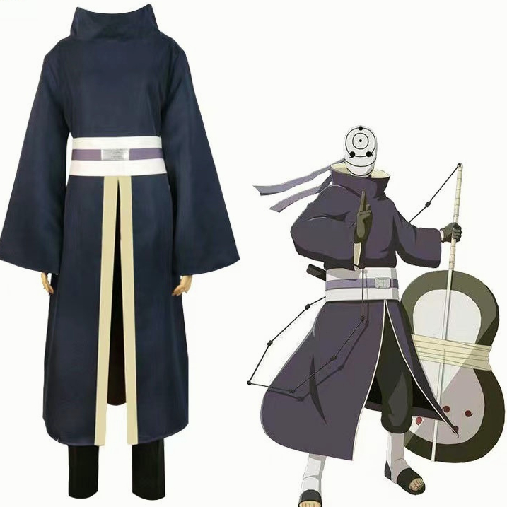 Jual Naruto Uchiha Obito cosplay costumes Uchiha obit set and mask ...