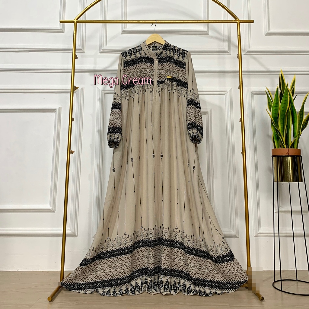 Jual Gamis Muslim Wanita Terbaru Kalina Dress Motif Kekinian Bahan ...