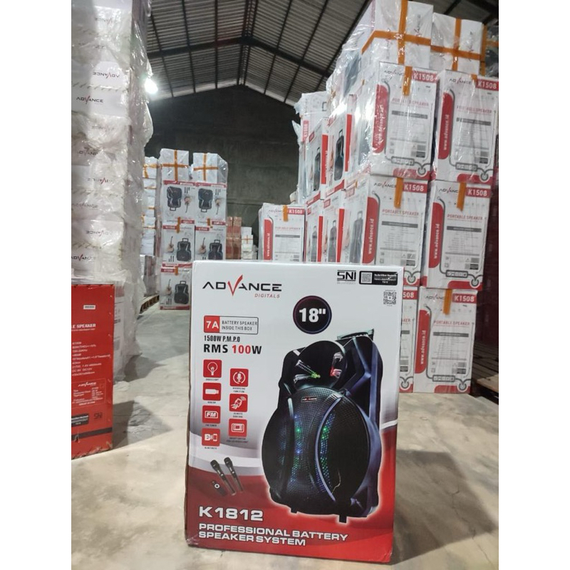 Jual Advance K1812 Speaker Meeting Portable 18 inch Free 2 Mic Wireless | SUARA XTRA BASS ...