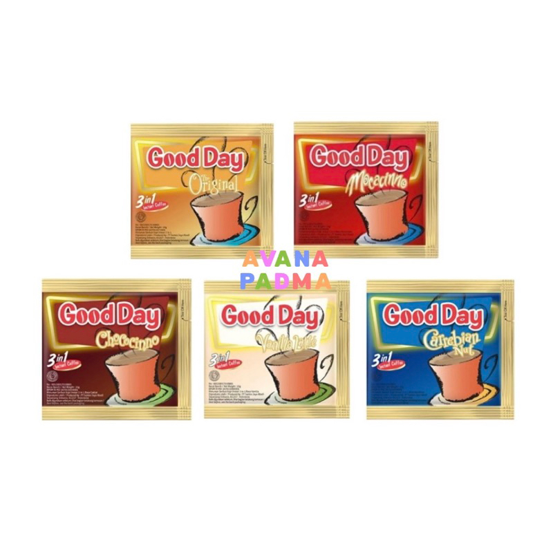Jual Good Day 3 In 1 (1 Sachet) (5 Varian Rasa) (20g) | Shopee Indonesia
