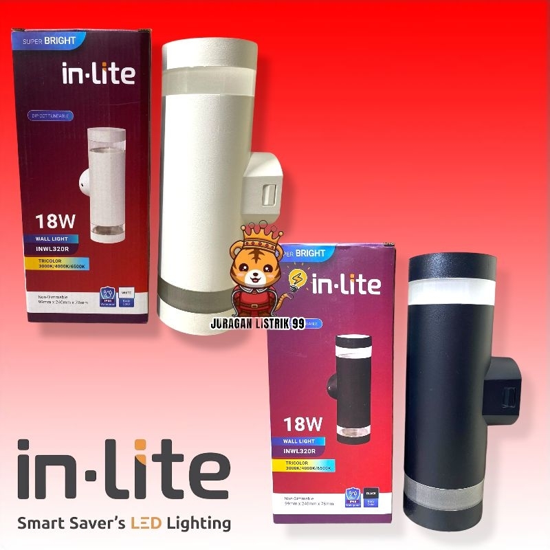 Jual INLITE - LAMPU DINDING 2 SISI BULAT INWL320R 18WATT TRI COLOR IP65 ...