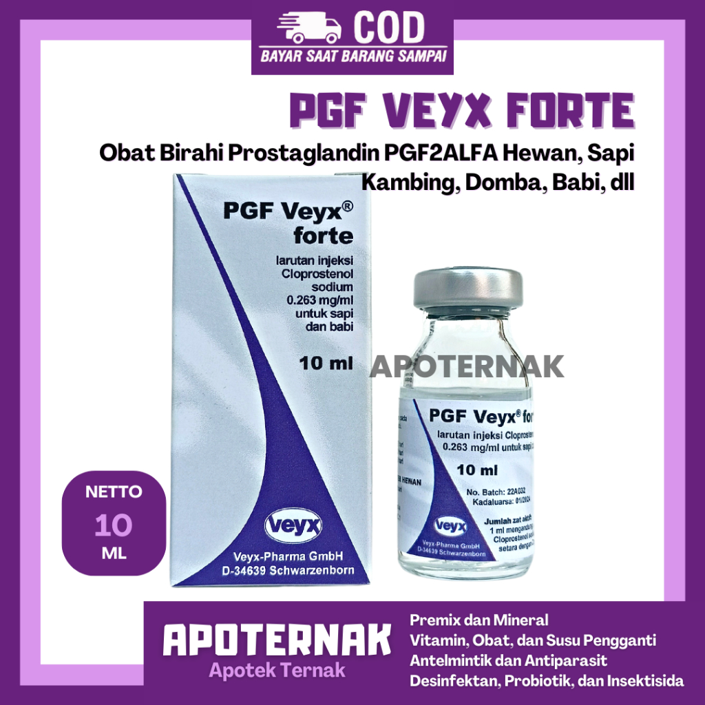 Jual PGF VEYX FORTE 10 ml | Obat Birahi Prostaglandin PGF2ALFA Hewan ...