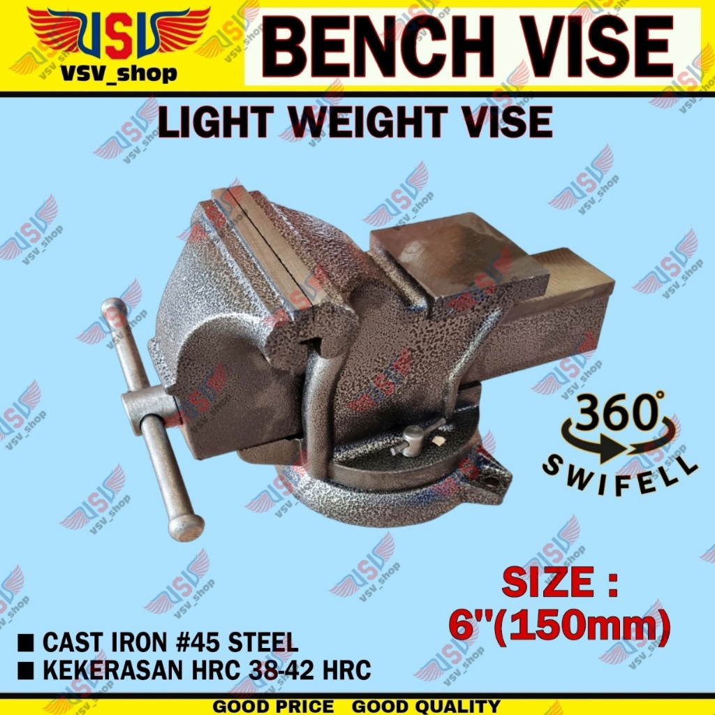 Jual Ragum 6" Putar Catok Meja Catok Paron Swivel Bench Vise Haiboshi ...