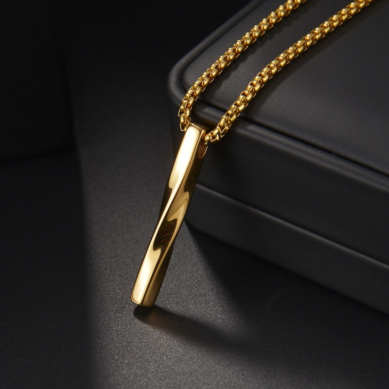 Jual KALUNG TITANIUM PRIA MODEL ROLO LIONTIN BALOK ANTI KARAT / KALUNG ...