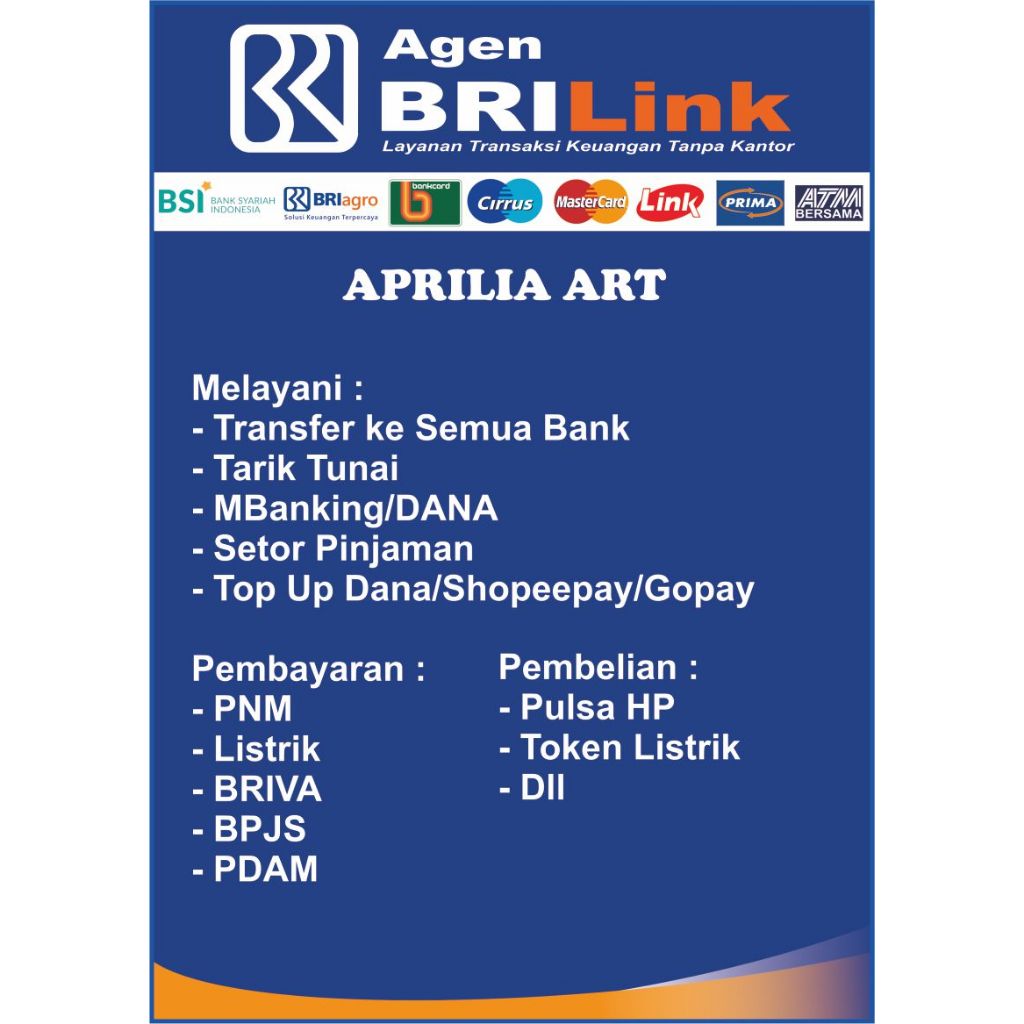 Jual Stiker BRILink Penguman Pembayaran Anti Air | Shopee Indonesia