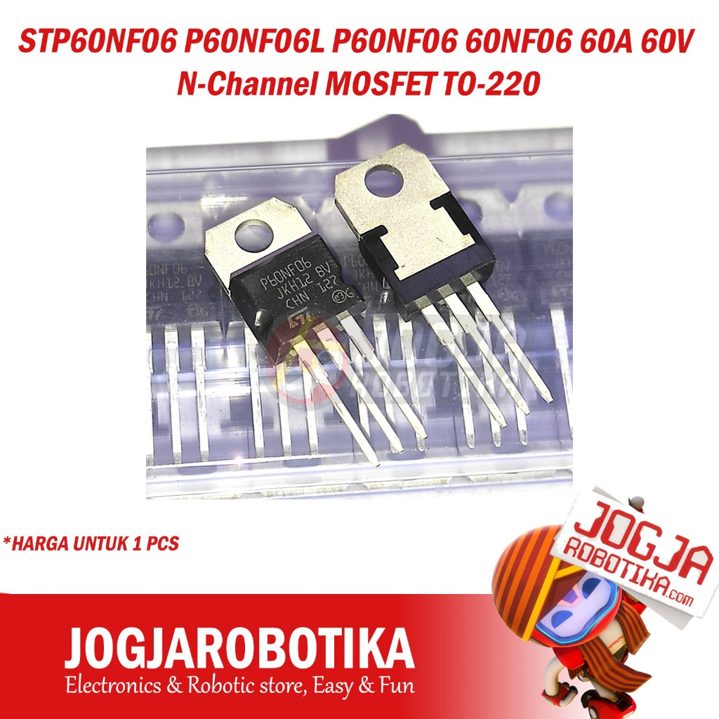 Jual STP60NF06 P60NF06L P60NF06 60NF06 60A 60V N-Channel MOSFET TO-220 ...