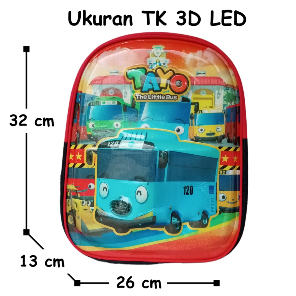 Jual Tas Ransel Anak TK 3D nyala led TAYO | Shopee Indonesia