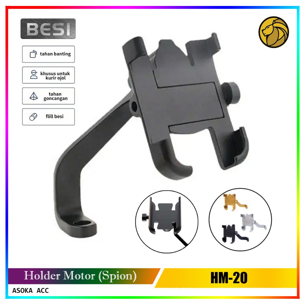 Jual Holder Motor Spion Full Besi HM-11 / HM-20 Holder Hp For Sepeda ...