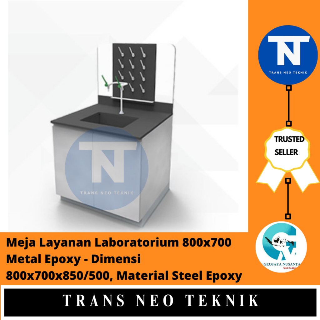 Jual Meja Layanan Laboratorium 800x700 Metal Epoxy - Dimensi ...
