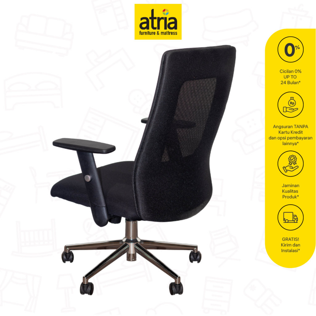 Jual Atria Kursi Kantor Raoul low Chair Atria Black | Shopee Indonesia