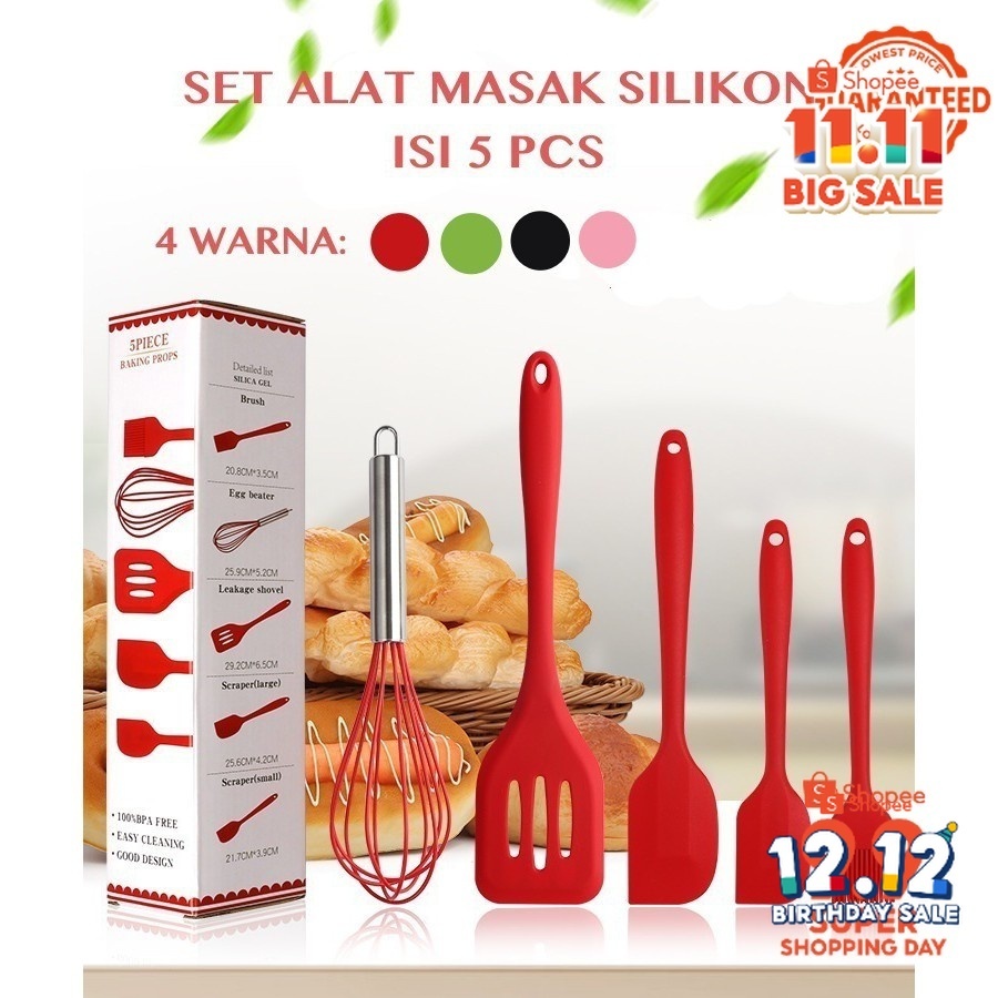 Jual Set Spatula Peralatan Masak Sutil Silikon Non Stick Cooking Tools ...