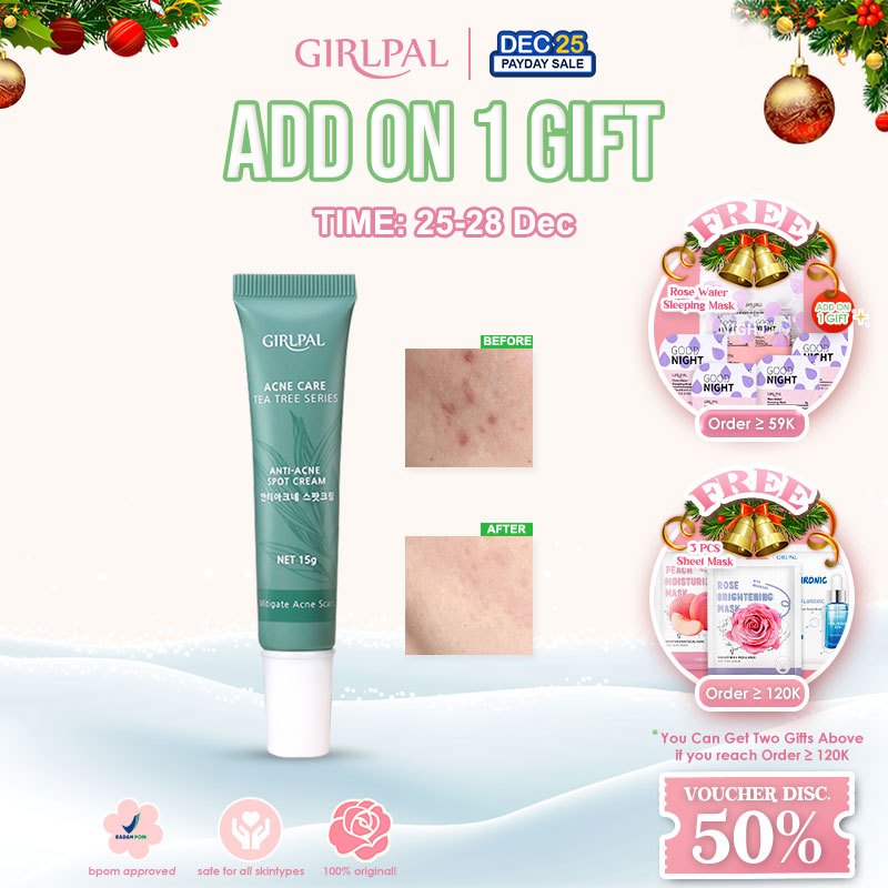 Jual GIRLPAL Anti Acne Spot Cream 15g Tea Tree Treatment Acnes Cream ...
