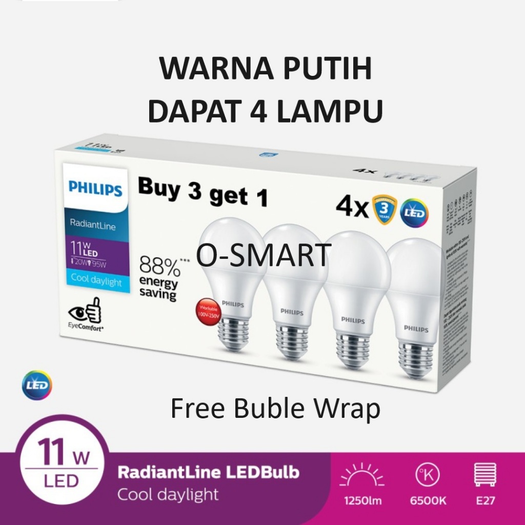 Jual [ ISI 4 LAMPU ] Lampu LED Philips RadiantLine Multipack 5W 7W 9W ...