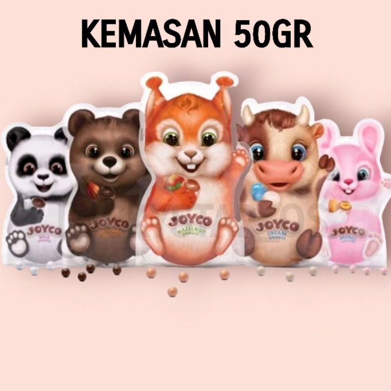 Jual JOYCO MILK CHOCOLATE CREAM HAZELNUT PEANUT DRAGEE COKLAT PANDA ...