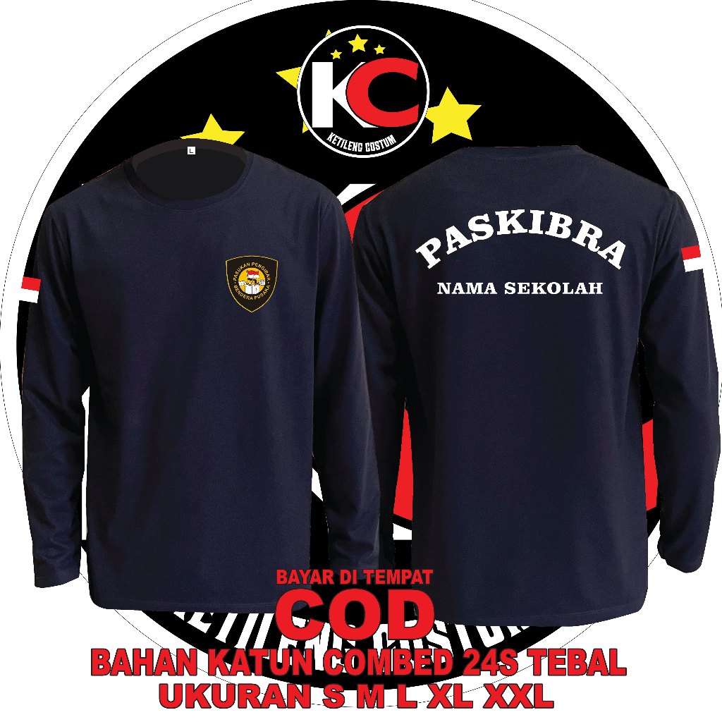 Jual KAOS PASKIBRA CUSTOM NAMA SEKOLAH COTTON COMBED 24S TEBAL BISA COD KAOS DISTRO KAOS KEREN ...
