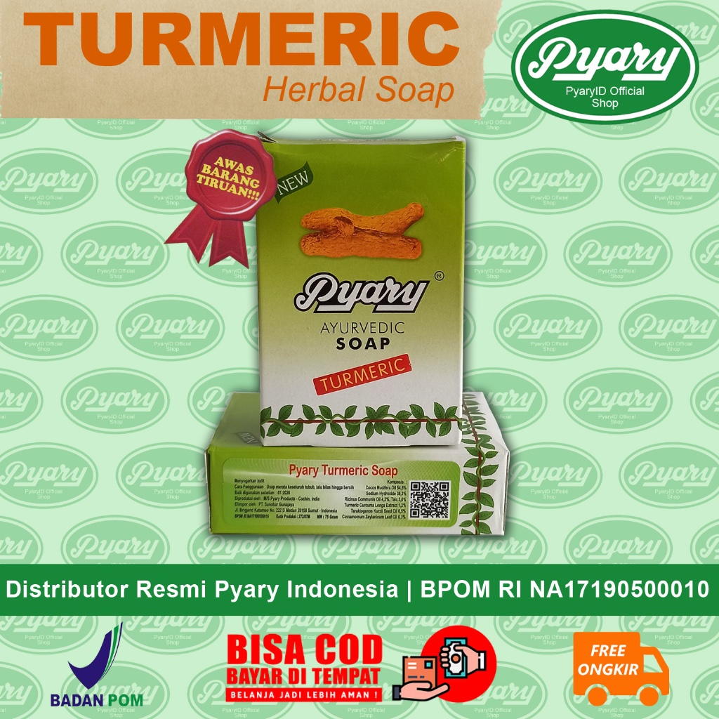 Jual BPOM Sabun PYARY Turmeric Soap 100% ORIGINAL (Sabun Arab) | Shopee Indonesia