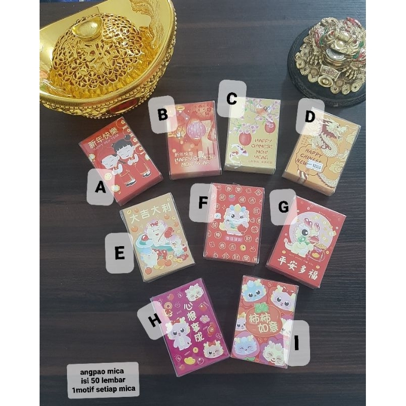 Jual (Emsorr) angpao box mica tahun naga 2024 sincia isi 50lembar ...