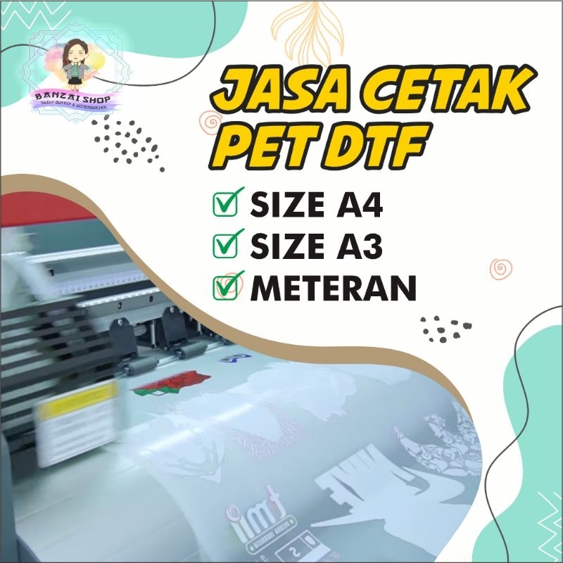 Jual Jasa cetak Pet DTF atau sablon sticker gosok ukuran A4,A3 & meteran | Shopee Indonesia