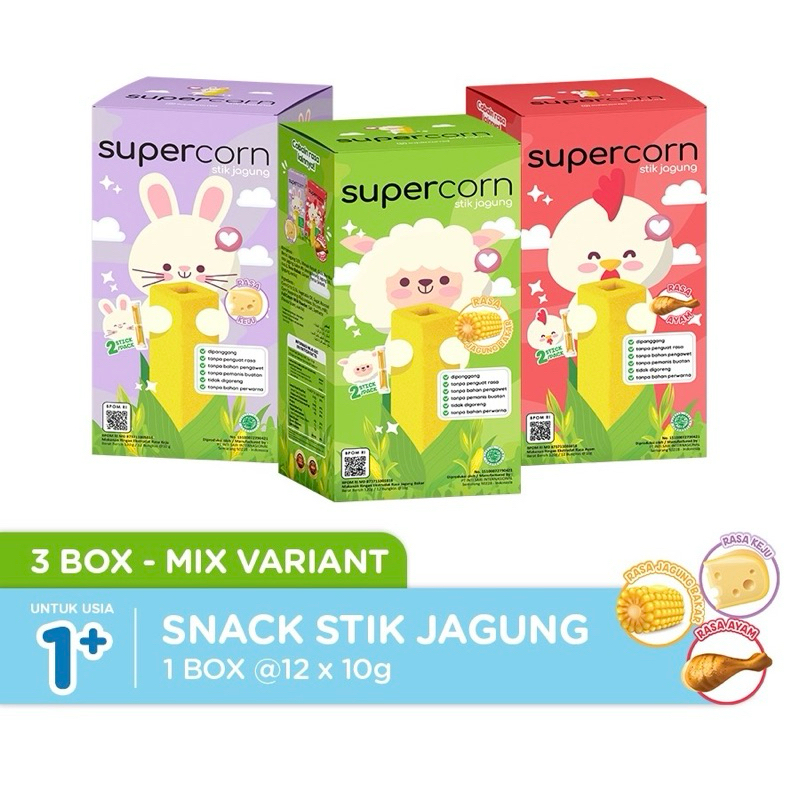Jual Supercorn Stik Jagung 12 pcs / Super Corn / Snack Cemilan Anak NON ...