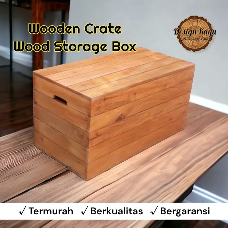 Jual Wooden crate | tutup kotak | peti kayu | storage box | penyimpanan ...