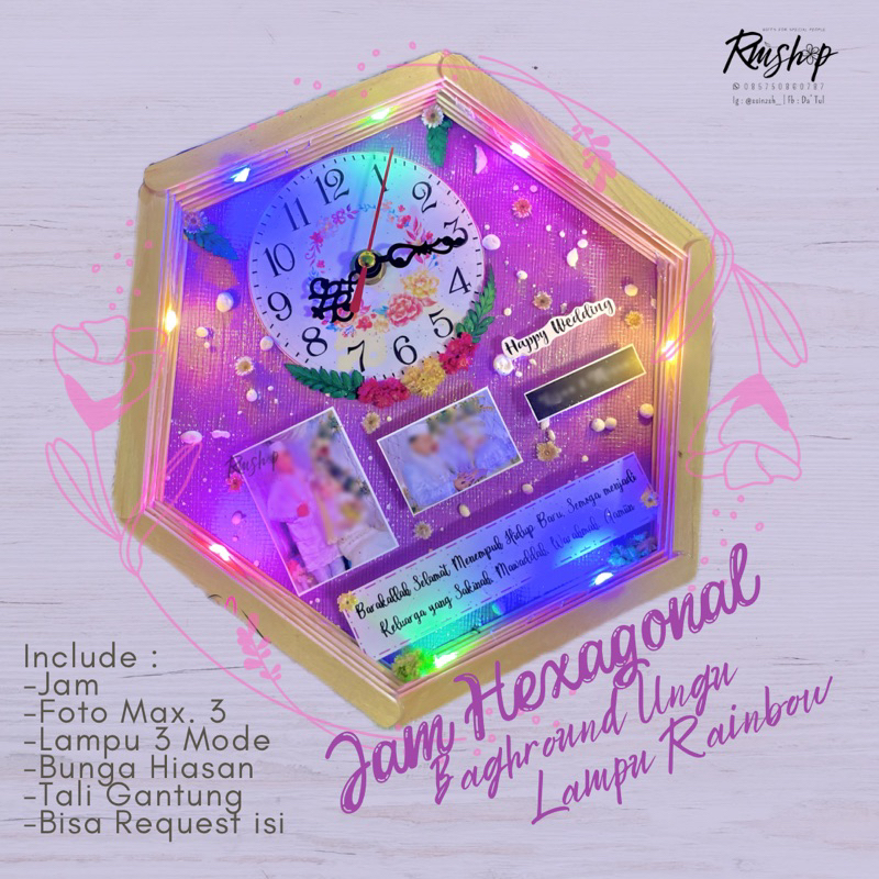 Jual Hexagon frame with dried flower | heksa frame|kado estetik | kado ultah|kado murah | Shopee ...