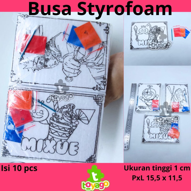 Jual Mainan Busa styrofoam isi 10 pcs grosir murah (mewarnai styrofoam ...
