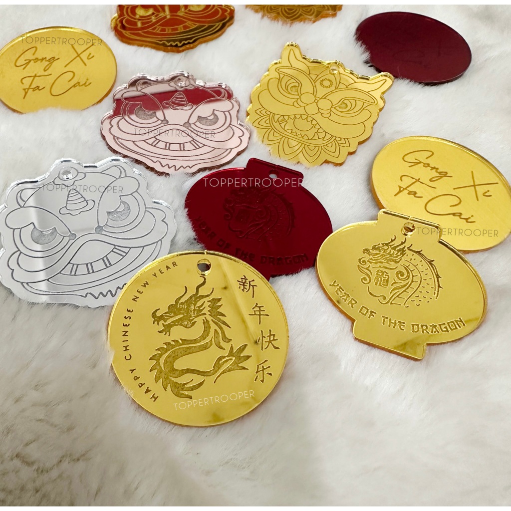 Jual READY - MINI AKRILIK Topper Kue Imlek | Tag Hampers Imlek | Hang ...