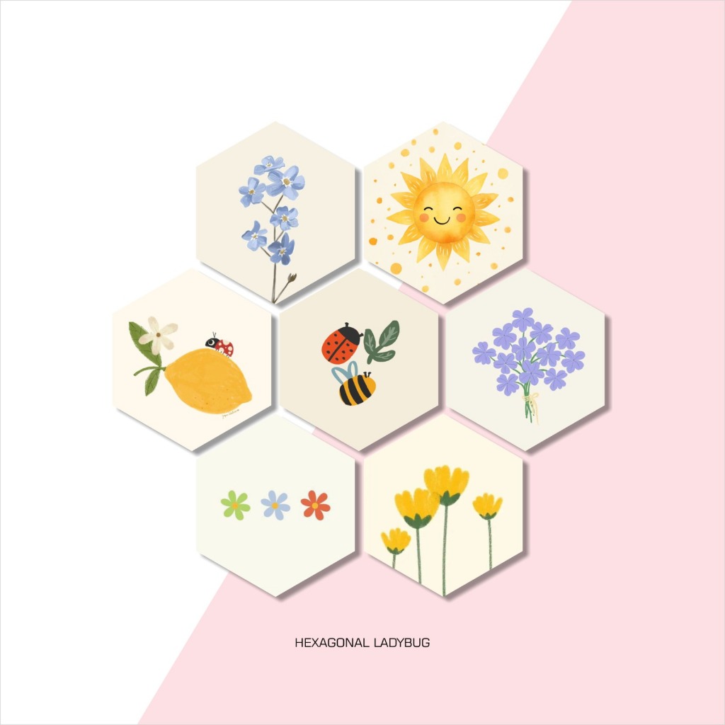 Jual Prima Shabby Craft Hiasan Pajangan Dekorasi Dinding Poster Kayu Wall Decor Hexagonal ...