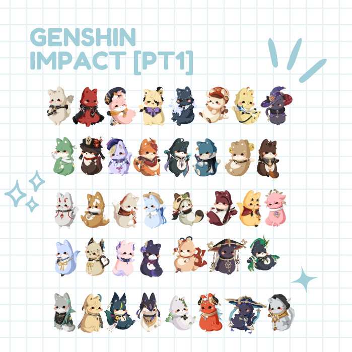 Jual lilzee [pt1] Genshin Impact Cat Keychains : Kazuha Zhongli Childe ...