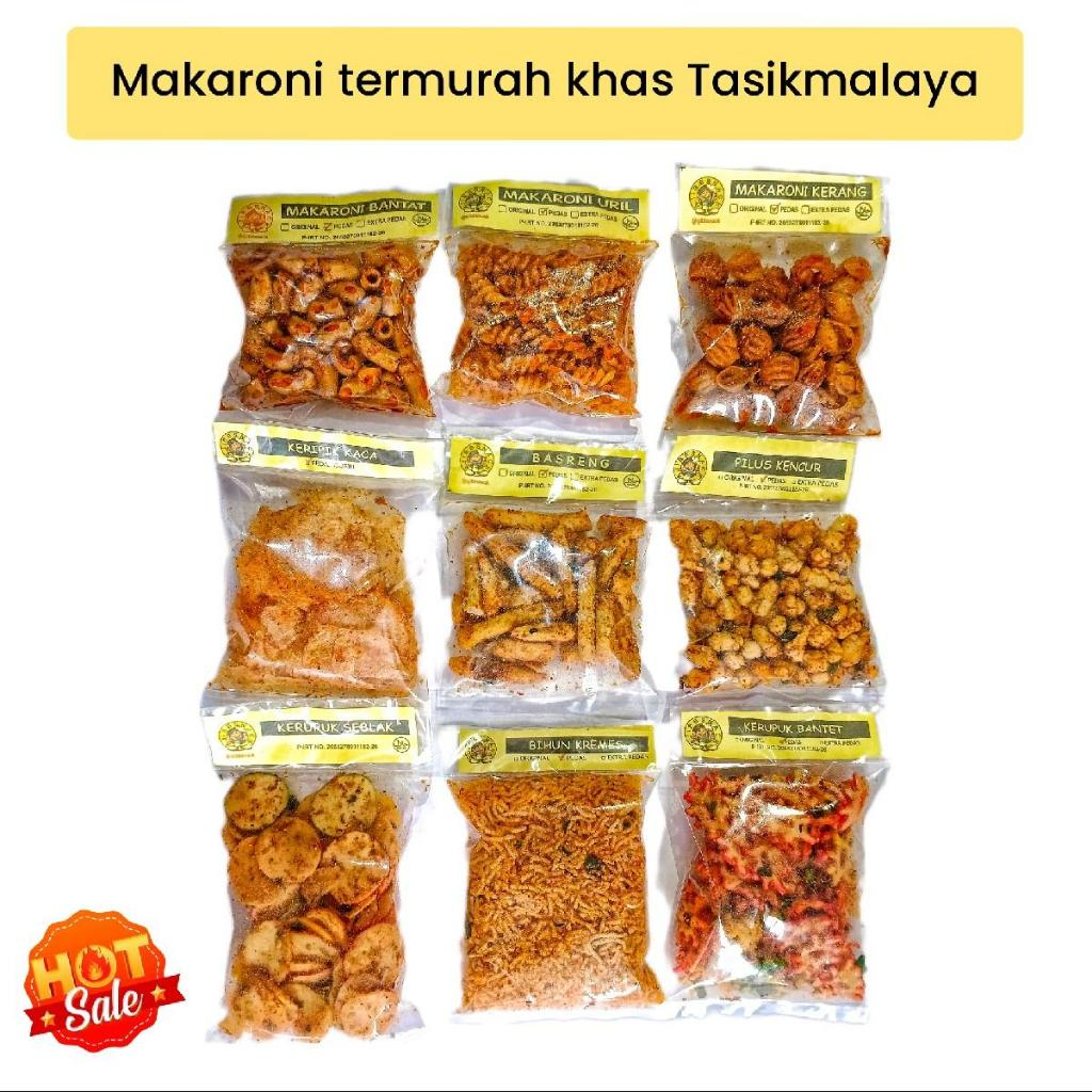 Jual MIX Makaroni Bantet khas Tasikmalaya Cemilan CAMPUR 70gr | Shopee ...