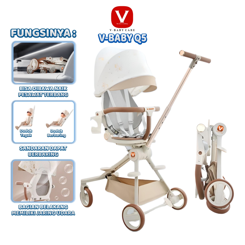 Jual V-BABY CARE Kereta dorong bayi/stroller baby/stroller lipat bayi ...