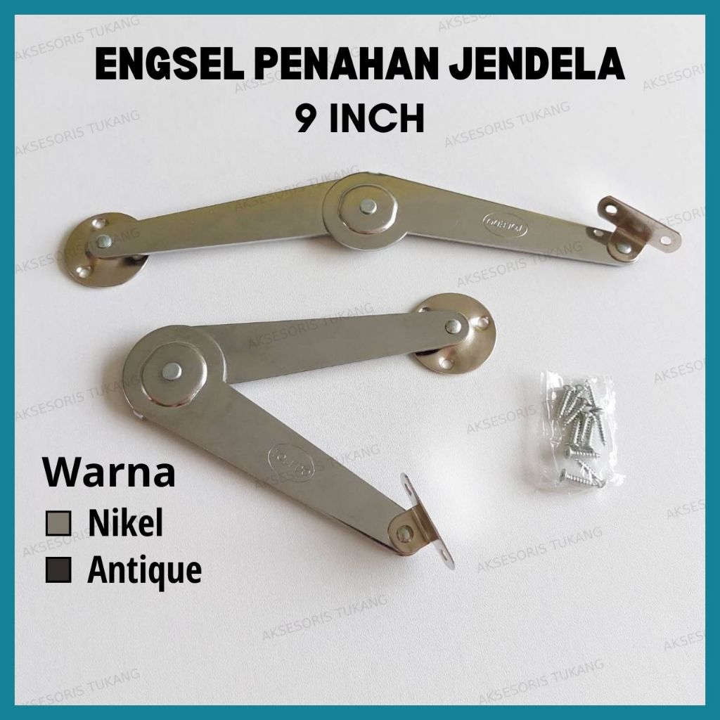 Jual Engsel Salon Penahan Jendela 9 inch / Engsel Sikutan Jendela Lipat ...