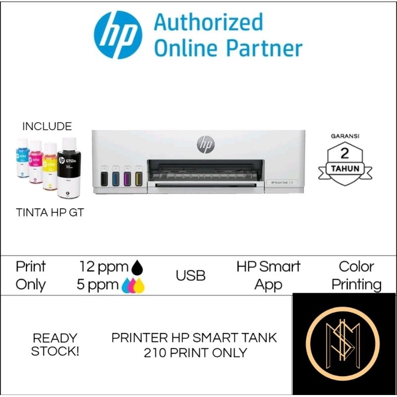 Jual Printer HP Smart Tank 210 Only Print Wifi Garansi resmi 2 tahun ...