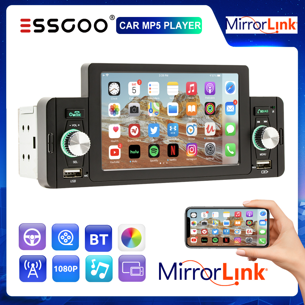 Jual ESSGOO Head Unit Wince Single Din 5 Inch Bluetooth Audio Car MP3 ...