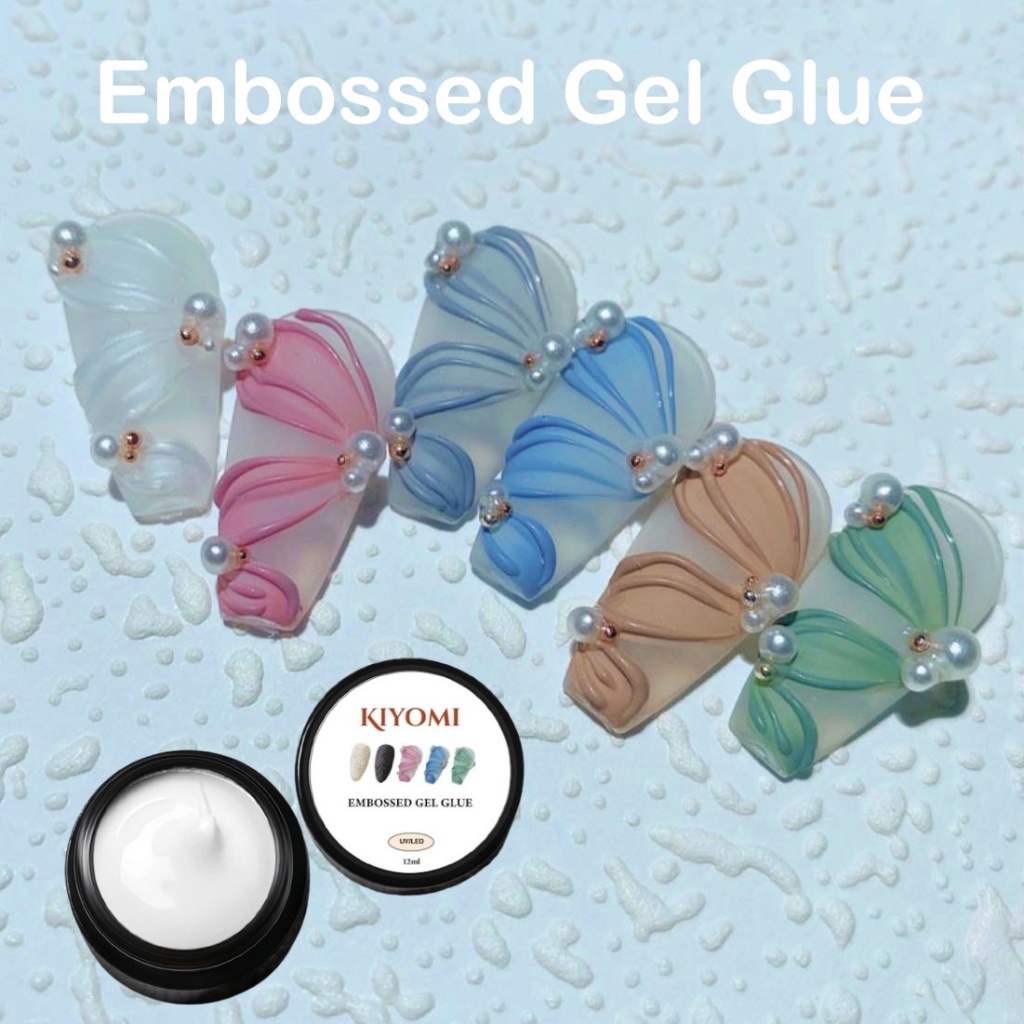 Jual KIYOMI Embossed Nail Gel Glue 3D design desain garis timbul Nail ...