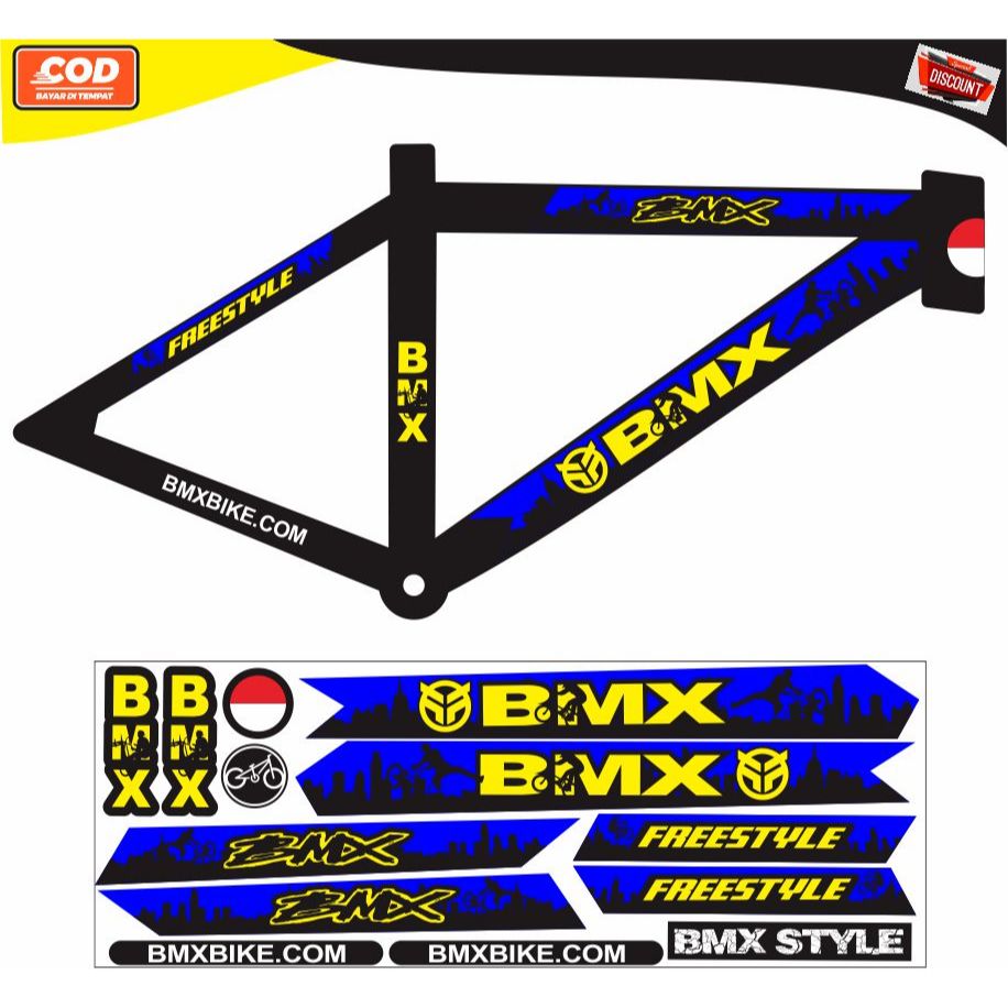Jual STIKER VARIASI SEPEDAH BIKE BMX VARIASI MOTIF TERBARU MOTIF BMX ...