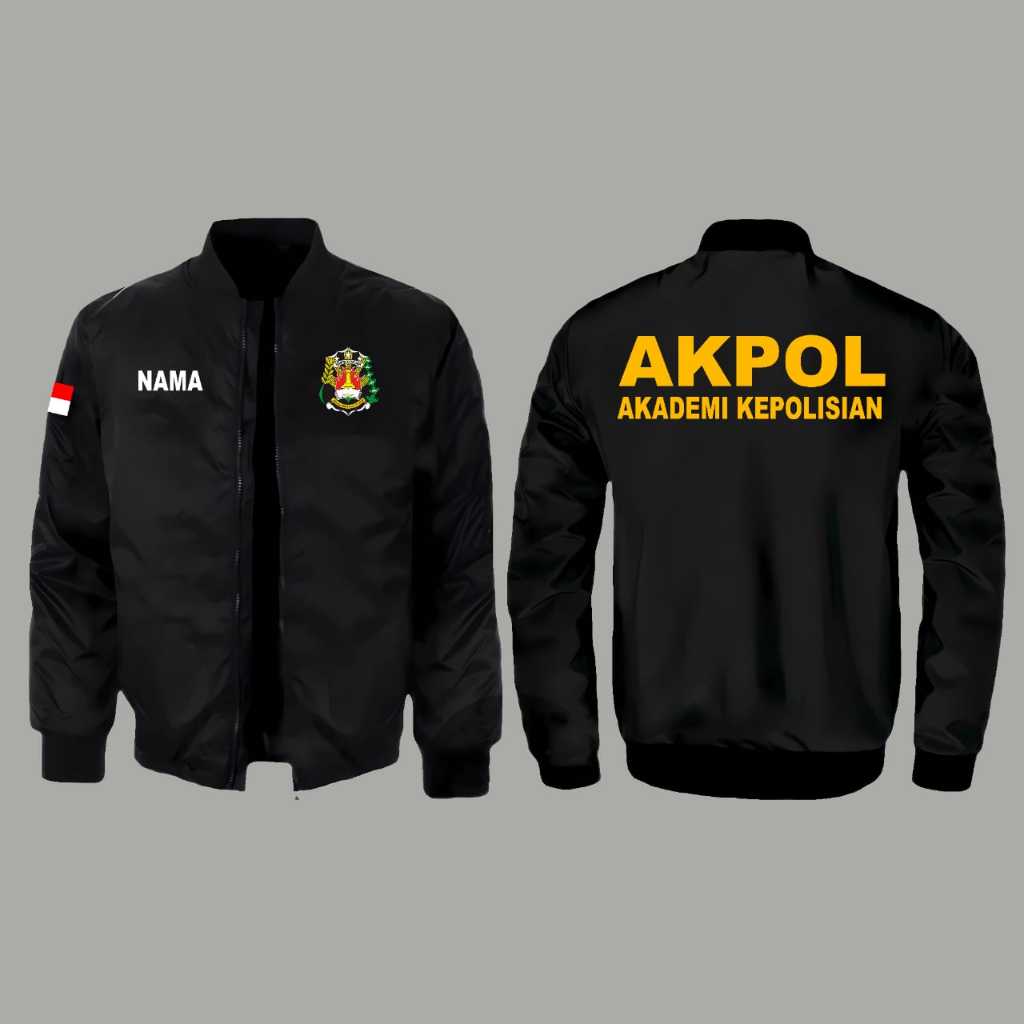 Jual JAKET BOMBER AKPOL / AKADEMI KEPOLISIAN WARNA HITAM | Shopee Indonesia