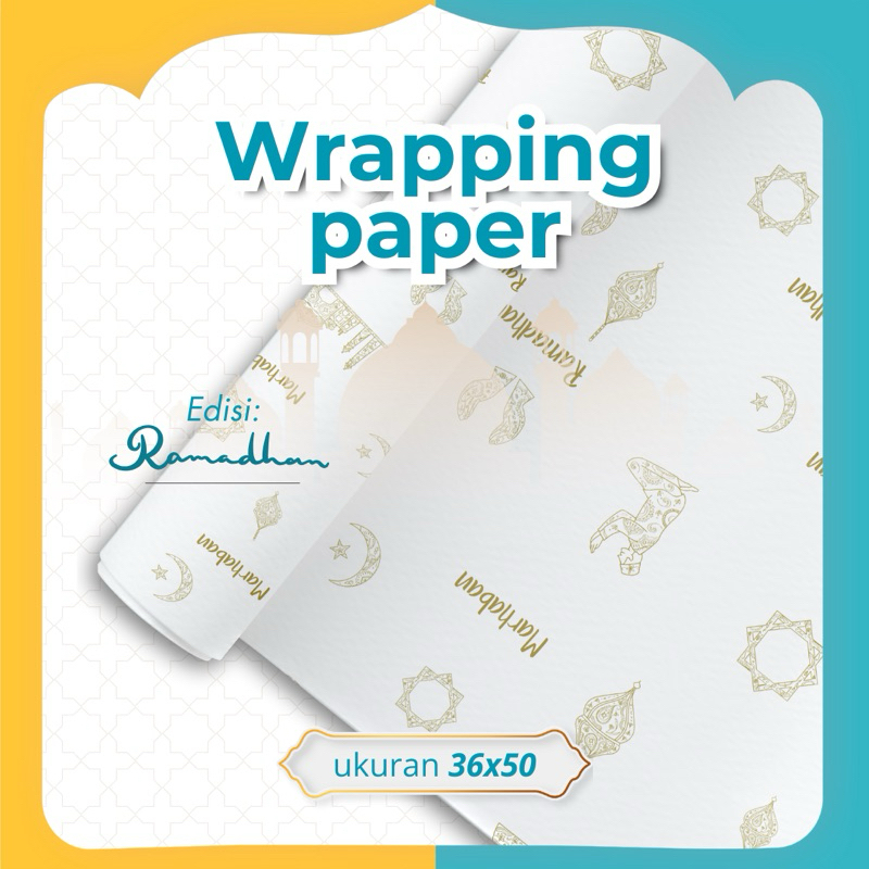 Jual (36x50) Eid Series Wrapping Paper / Kertas packing Dorslag Motif ...