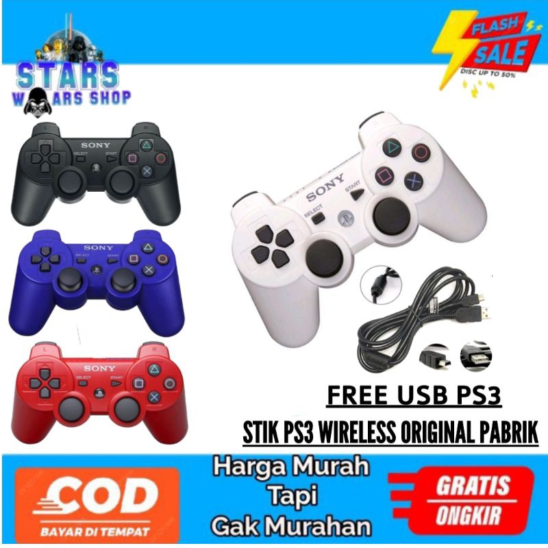 Jual Stik Stick PS3 Original Pabrik Wireless Free Kabel USB Charging ...