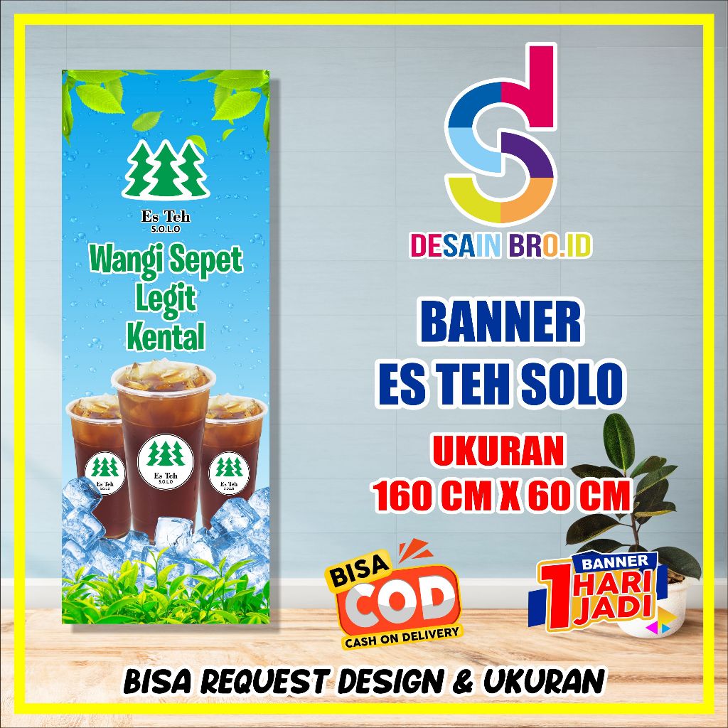 Jual BANNER/SPANDUK ES TEH SOLO ( BISA CUSTOM ) UKURAN 60X160 CM ...