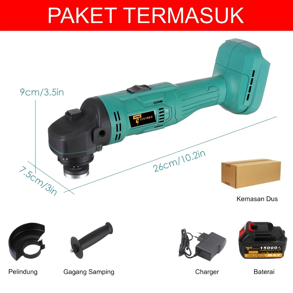 Jual Mesin Gerinda Tangan Brushless Cas Baterai Tanpa Kabel Cordless ...