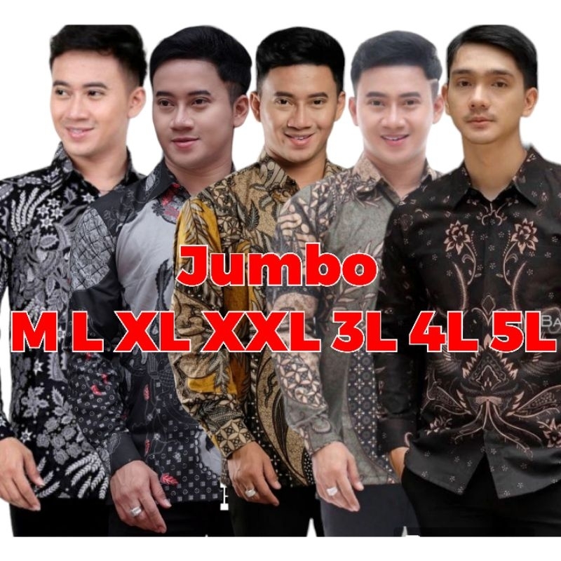 Jual M L XL XXL 3L 4L 5L KEMEJA batik jumbo | Shopee Indonesia