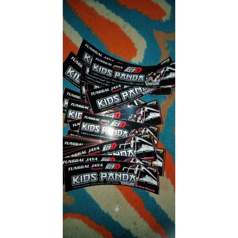 Jual setiker bus Basuri kids panda jb5 hitam asli PO TJ (tunggal jaya ...