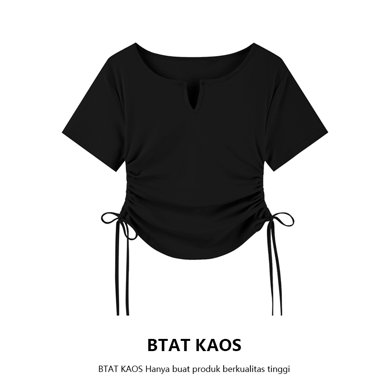 Jual BTAT croptee croptop serut grey korea wanita/kaos polos crop ...