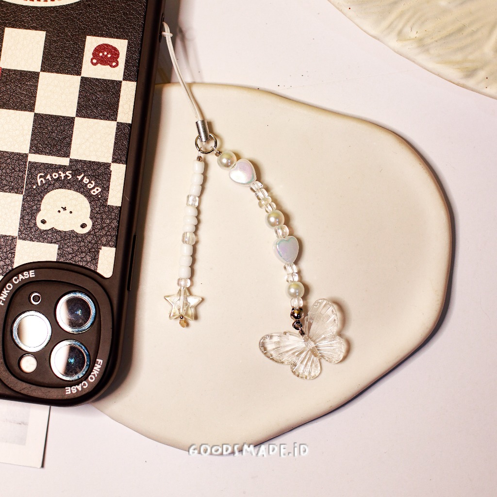 Jual Phone Strap/ Gantungan Handphone Manik Kupu | Shopee Indonesia
