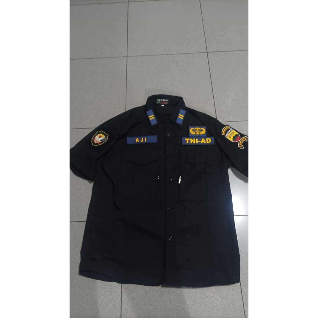 Jual Kemeja seragam hitam lengan pendek panjang dispenad penerangan tni ...