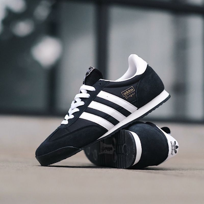 Jual SEPATU CASUAL PRIA DRAGON BLACK WHITE | Shopee Indonesia